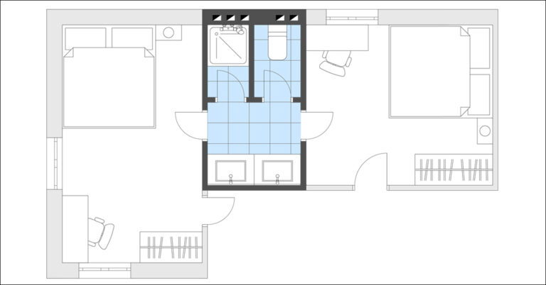 Jack and Jill Bathroom Plans and Meaning of Shared Bathroom
